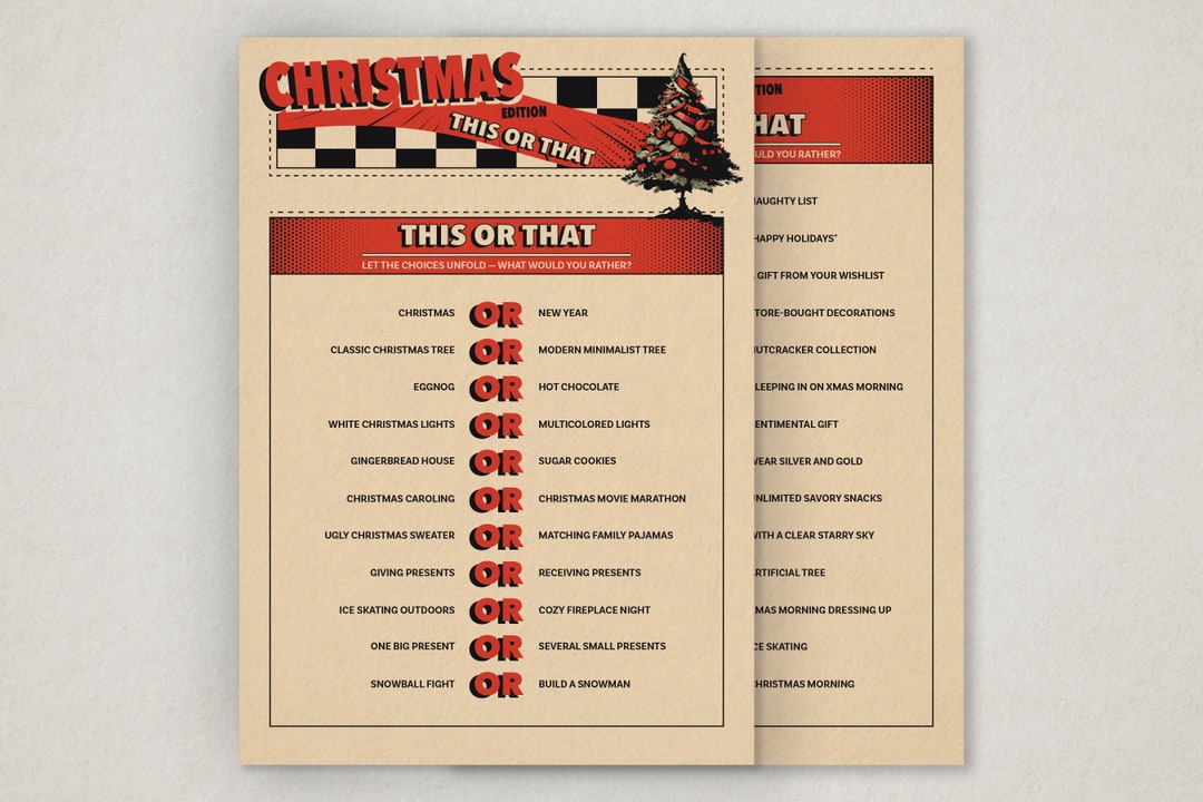 Printable/digital Christmas This or That Game/ Christmas Party Game ...
