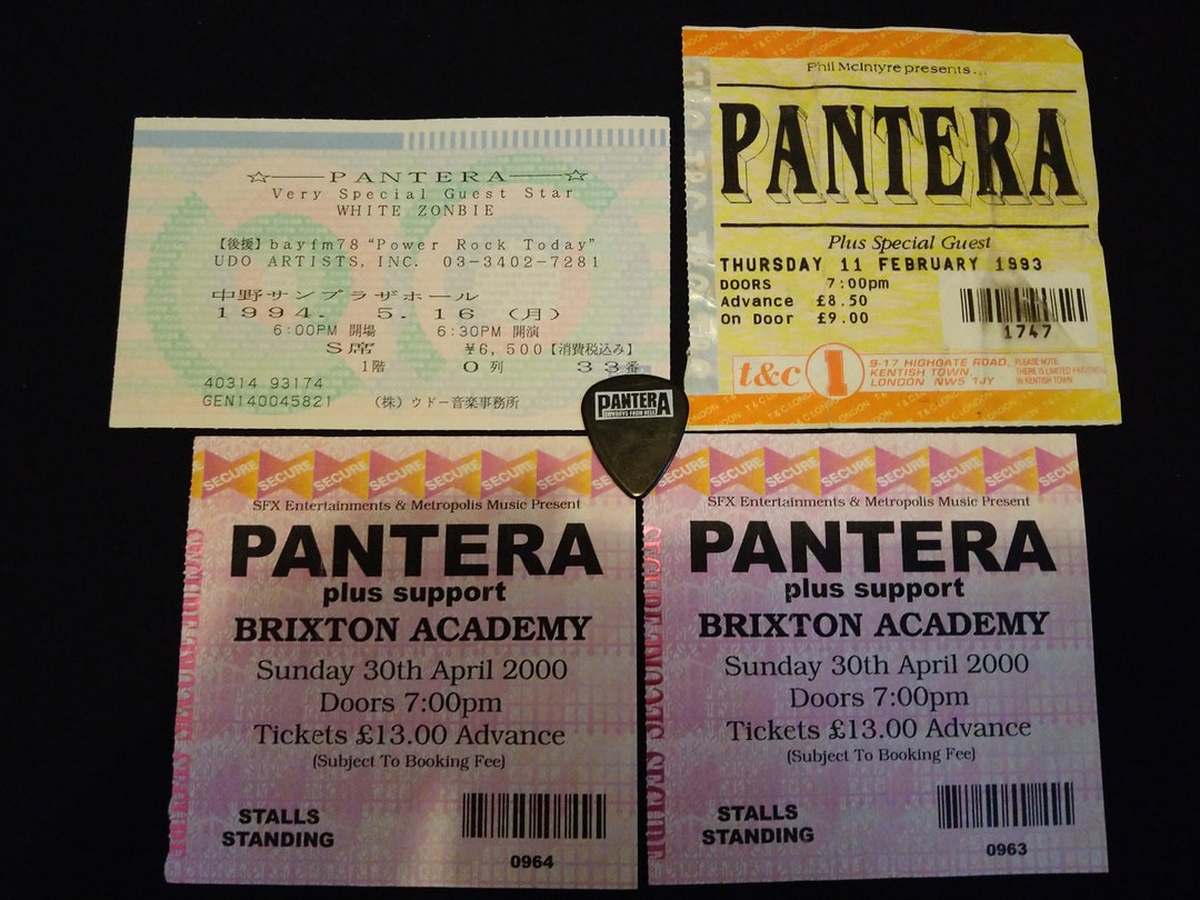 Original Dimebag Darrell Guitar Pick Pantera Ticket Stubs Japan 94 ...