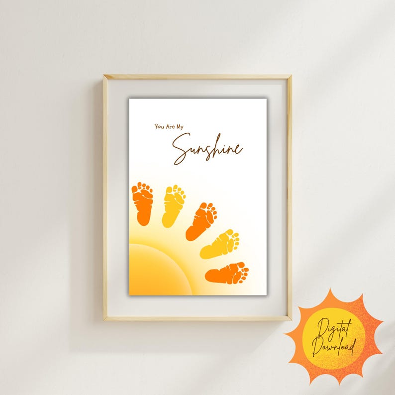Summer Baby Footprint Art - Sunshine Baby Feet Keepsake - DIY Baby Foot ...