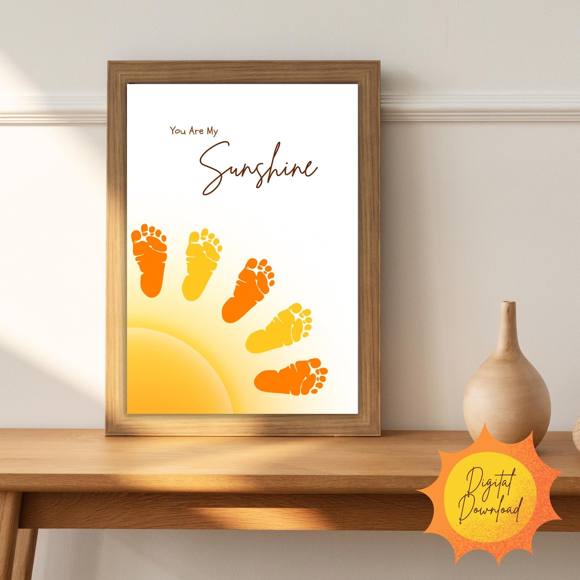 Summer Baby Footprint Art - Sunshine Baby Feet Keepsake - DIY Baby Foot ...