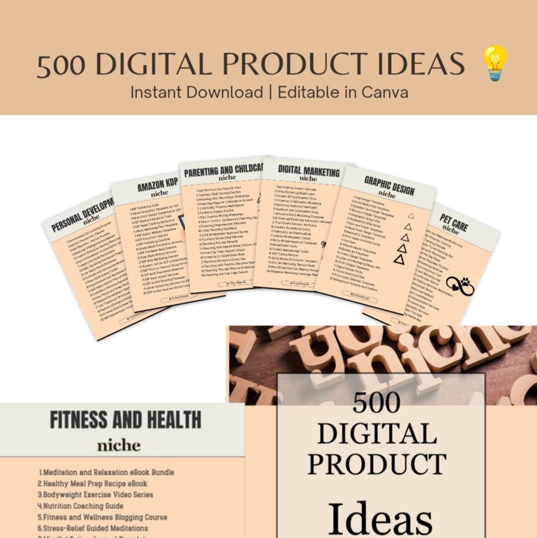 500 Digital Product Ideas for Entrepreneurs & Creatives Your Ultimate ...