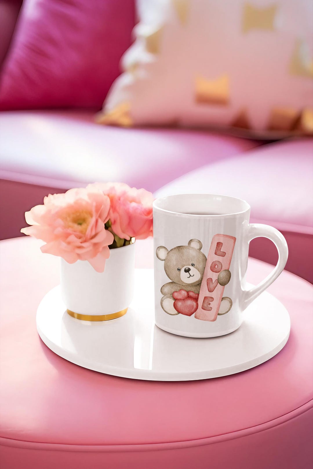 Teddy Bear Ceramic Mug, Valentine's Day Gift, 11oz, 15oz Love Mug ...