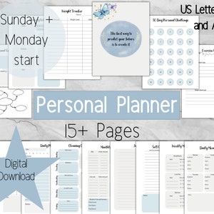 Printable Planner Agenda Daily Planner Weekly Planner Monthly Calendar ...