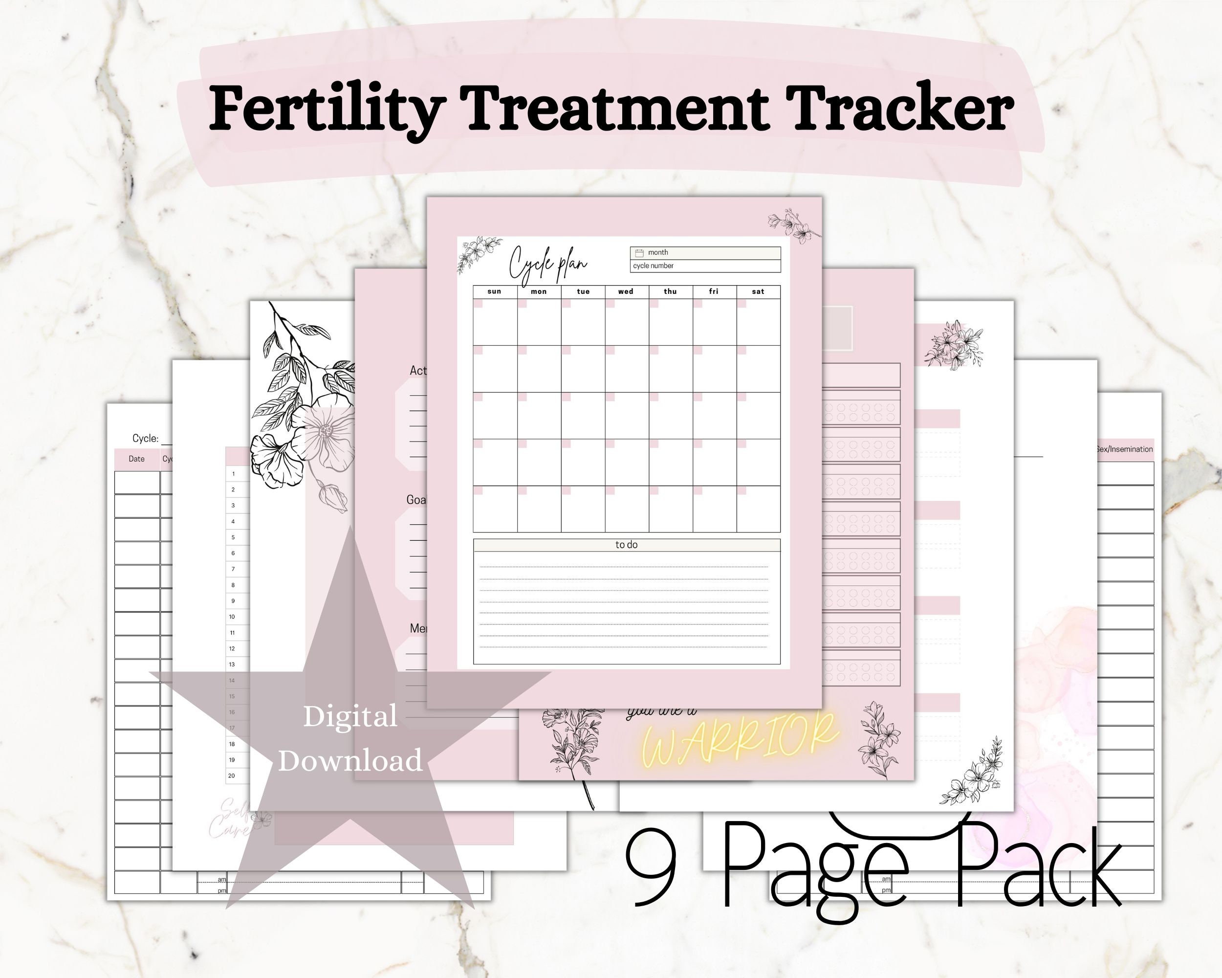 Printable IVF Planner, Infertility Treatment Planner, Fertility Planner ...