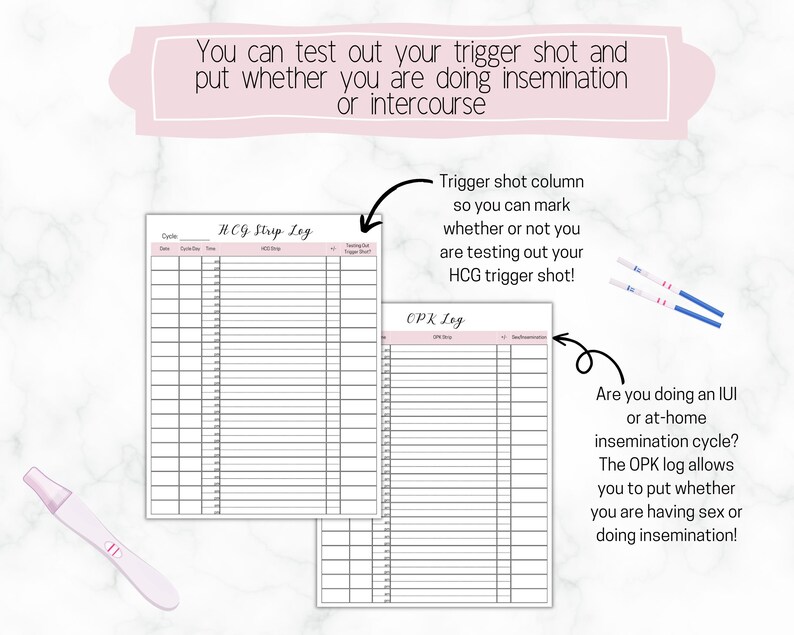 OPK Log, Ovulation Tracker, HCG Strip Log, Pregnancy Test Tracker, IVF ...