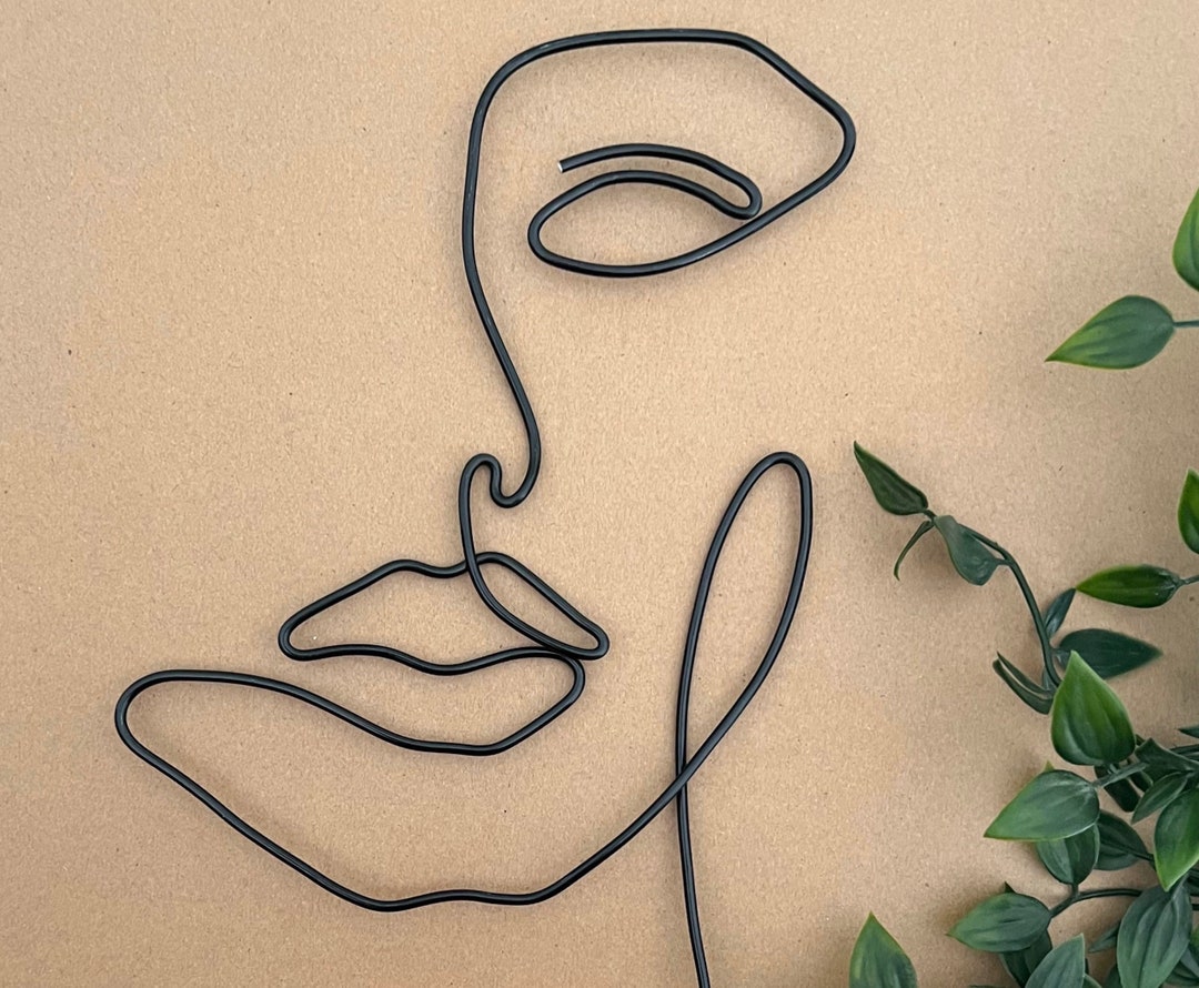 Wire Wall Art, Wire Line Art, Womans Face Line Art, Gallery Wall ...