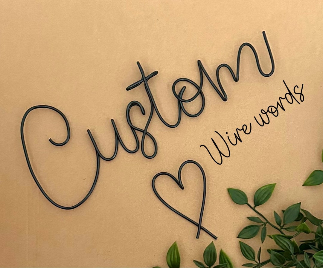 Custom Wire Words, Personalised Wire Sign, Wire Name, Phrases, Wire ...