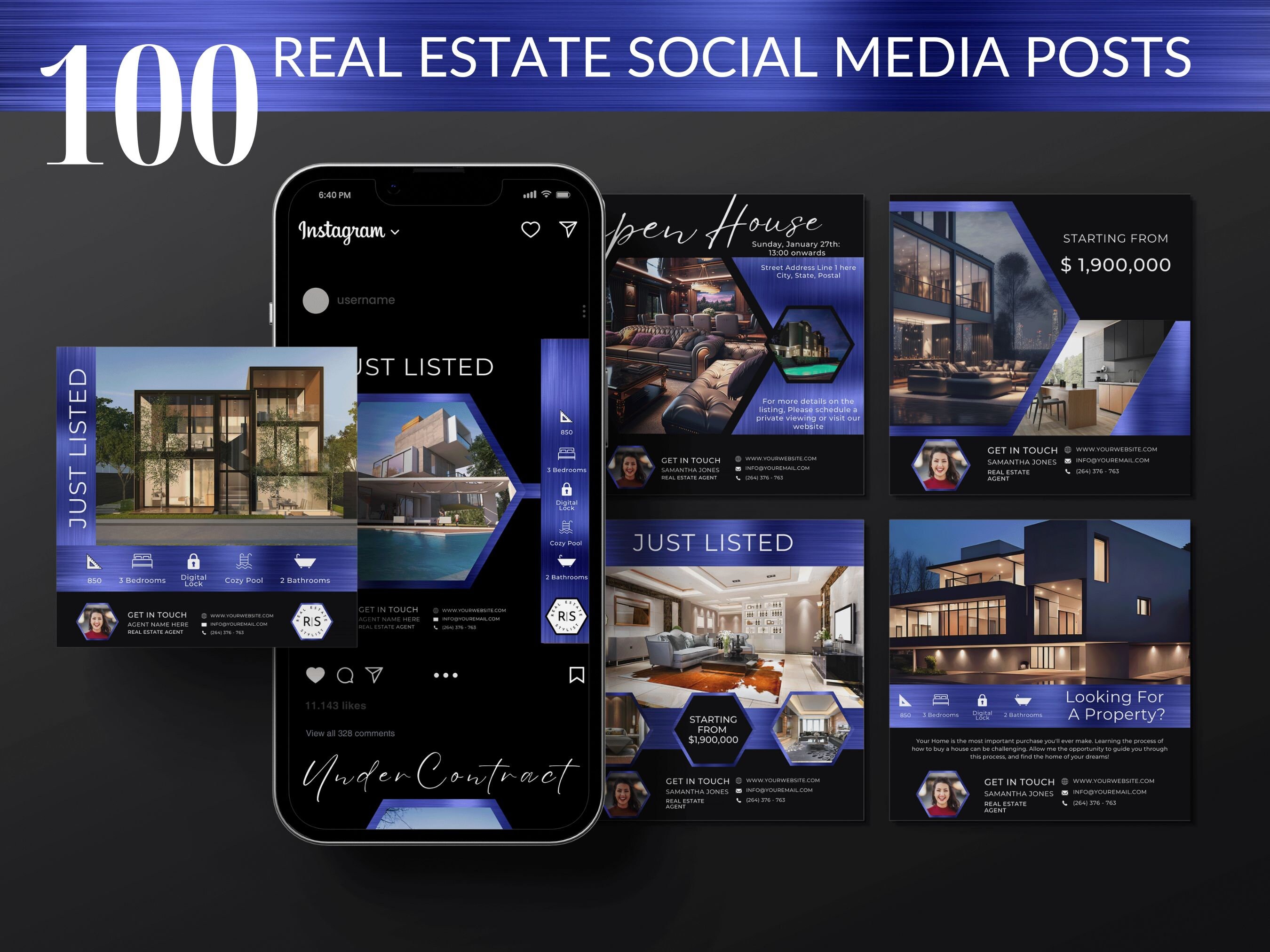 Real Estate Marketing Templates Bundle for Social Media Realtor-canva ...