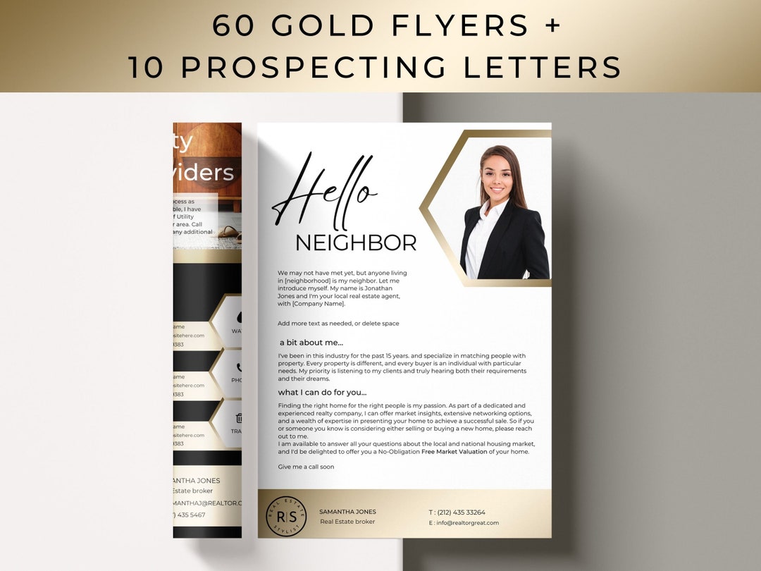 Gold Real Estate Flyers, Realtor Mailers, Prospecting Letters, Farming ...