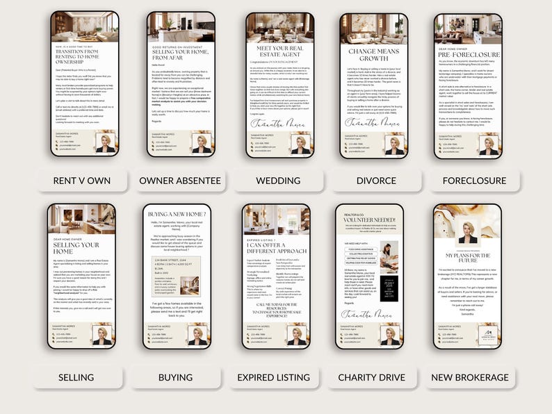 Real Estate Text Message Templates: Realtor Marketing Bundle (canva ...