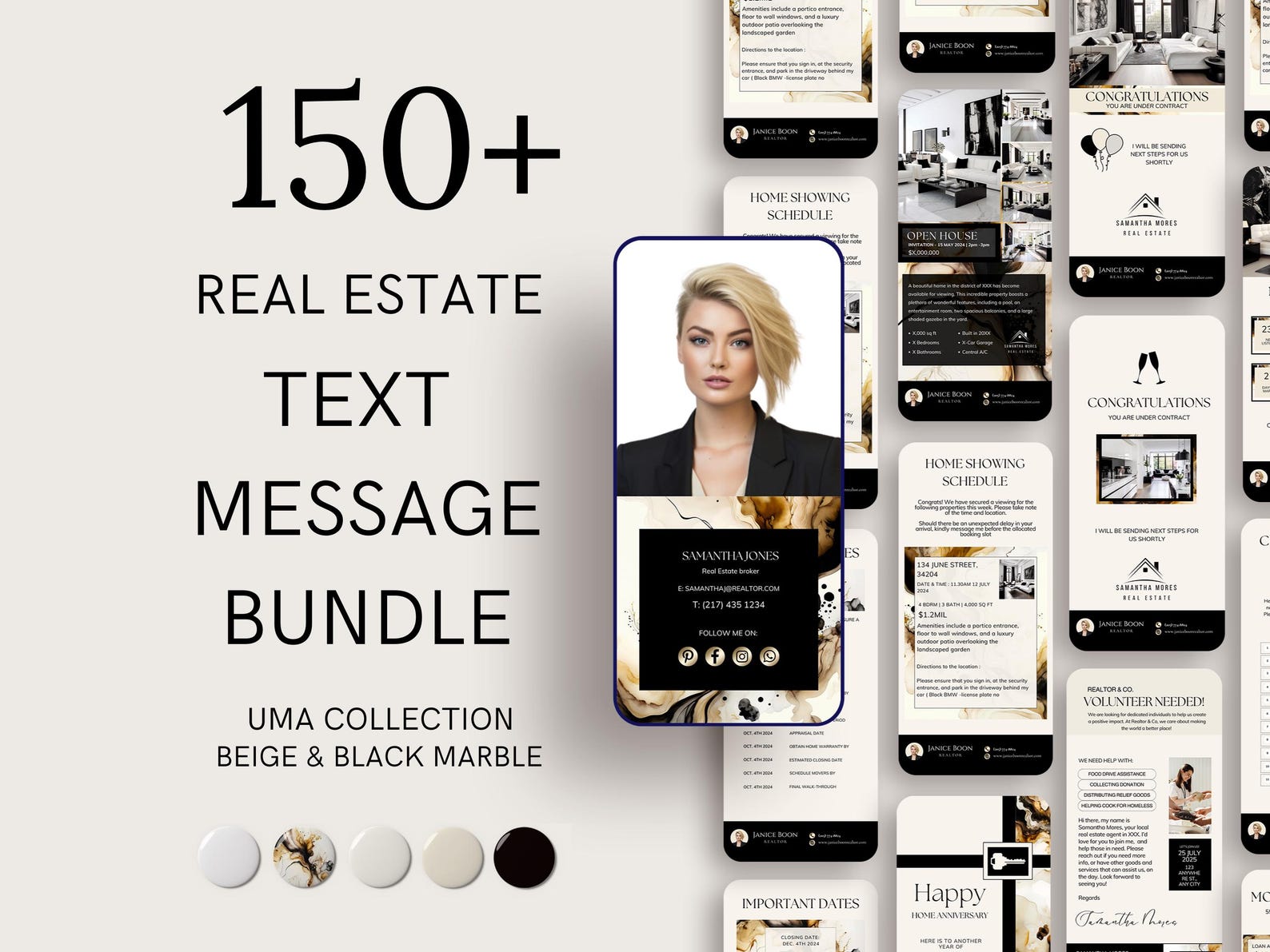 Real Estate Text Templates: Realtor Mobile Marketing Kit (canva) - Etsy