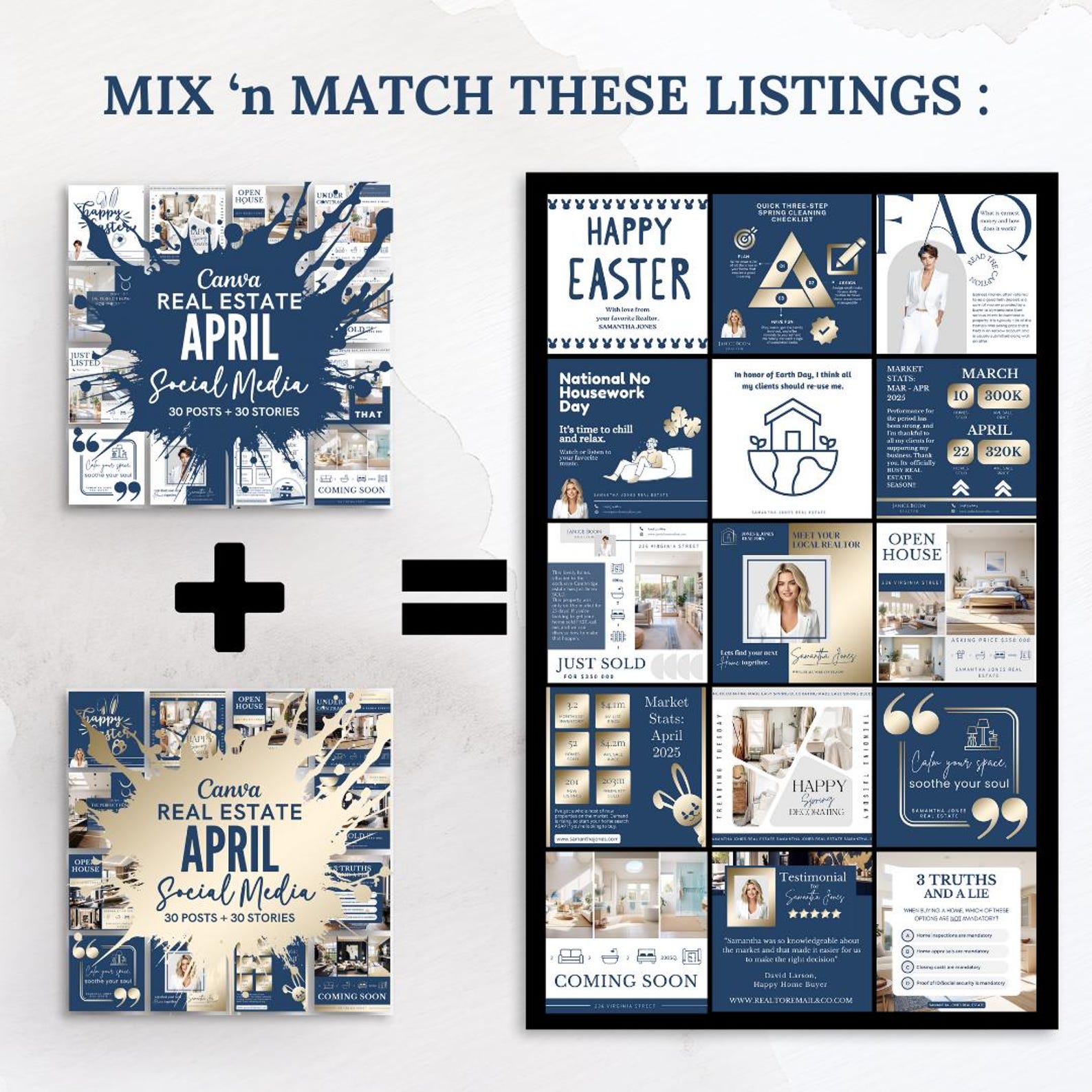 April Real Estate Social Media Canva Templates: Realtor Marketing - Etsy
