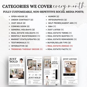 Real Estate January Social Media Templates: Canva Realtor Posts - Etsy