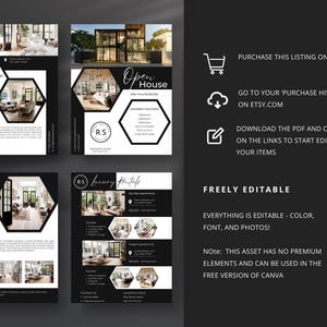 Real Estate Flyer Bundle: Hello Neighbor, Open House (canva Template ...