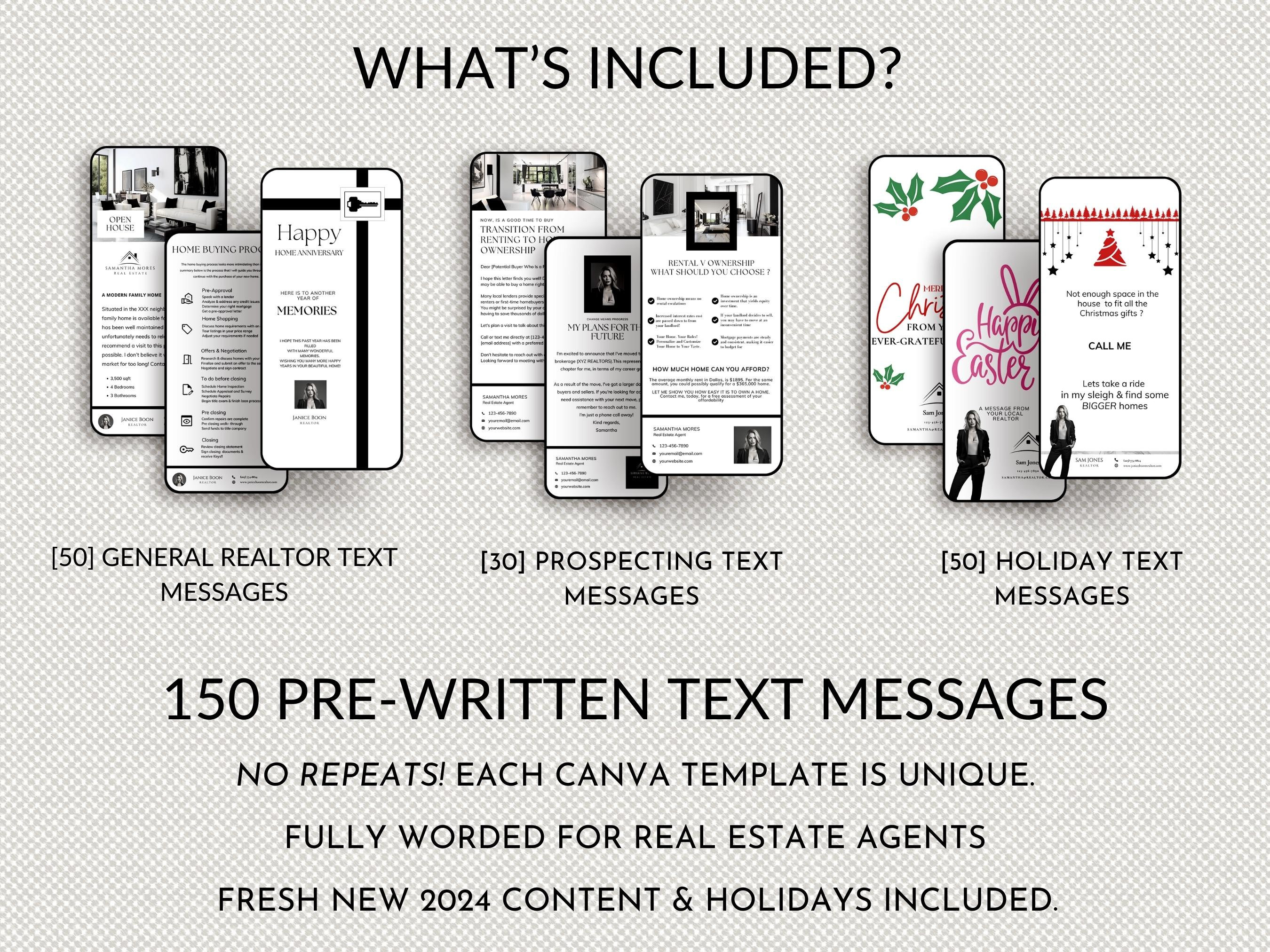 Real Estate Text Message Kit for Real Estate Agents, for CMA, Open ...