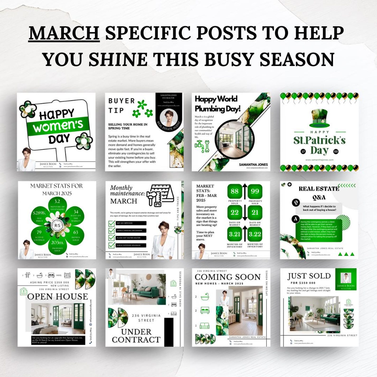 Spring Real Estate Social Media, Realtor Canva Spring Marketing ...