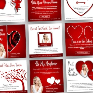 Valentines Day Real Estate Posts, Red and White Realtor Templates ...