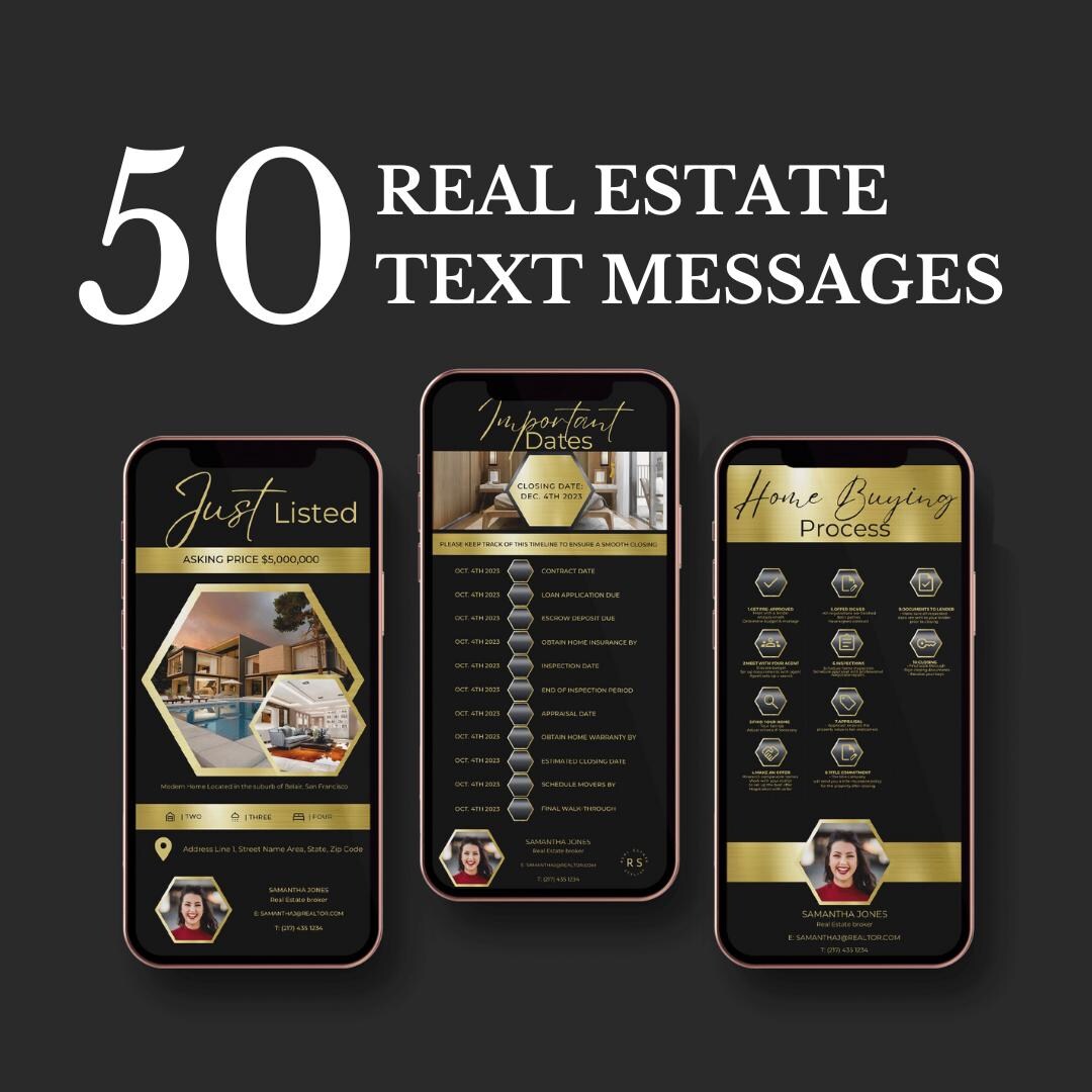 Real Estate Gold, Realtor Text Message, Textable Bundle, Text Marketing ...