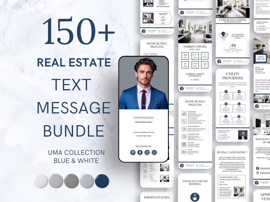 150+ Real Estate Text Templates: Canva Realtor Texts (digital Download ...