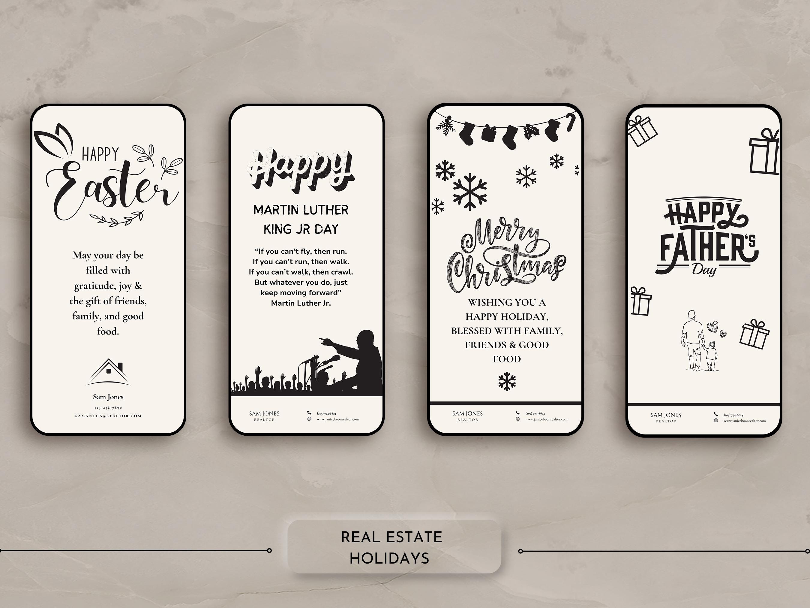 150+ Real Estate Text Message Templates: Beige & Black Canva Realtor ...