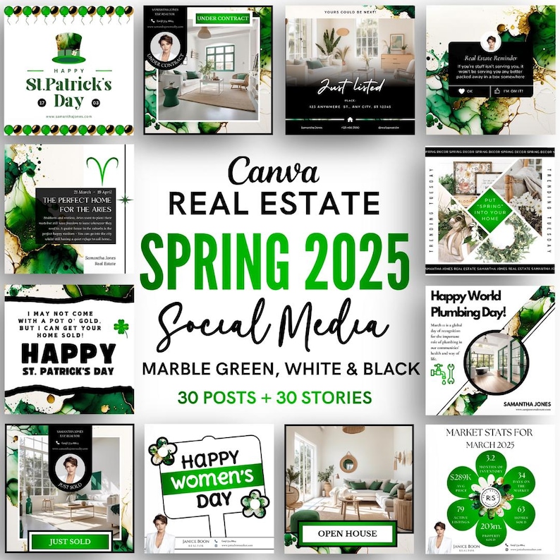 Spring Real Estate Social Media, Realtor Canva Spring Marketing ...