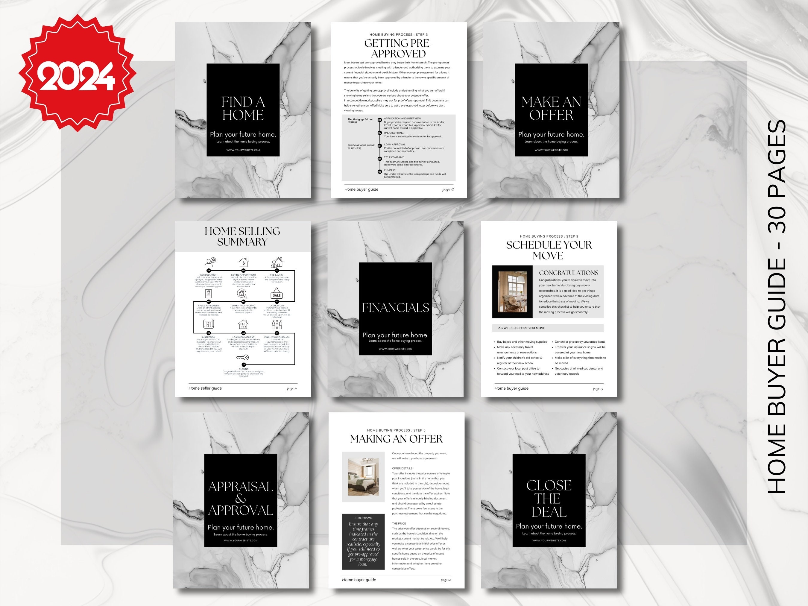 Black and White Real Estate Templates, Buyer Seller Guides for Real ...