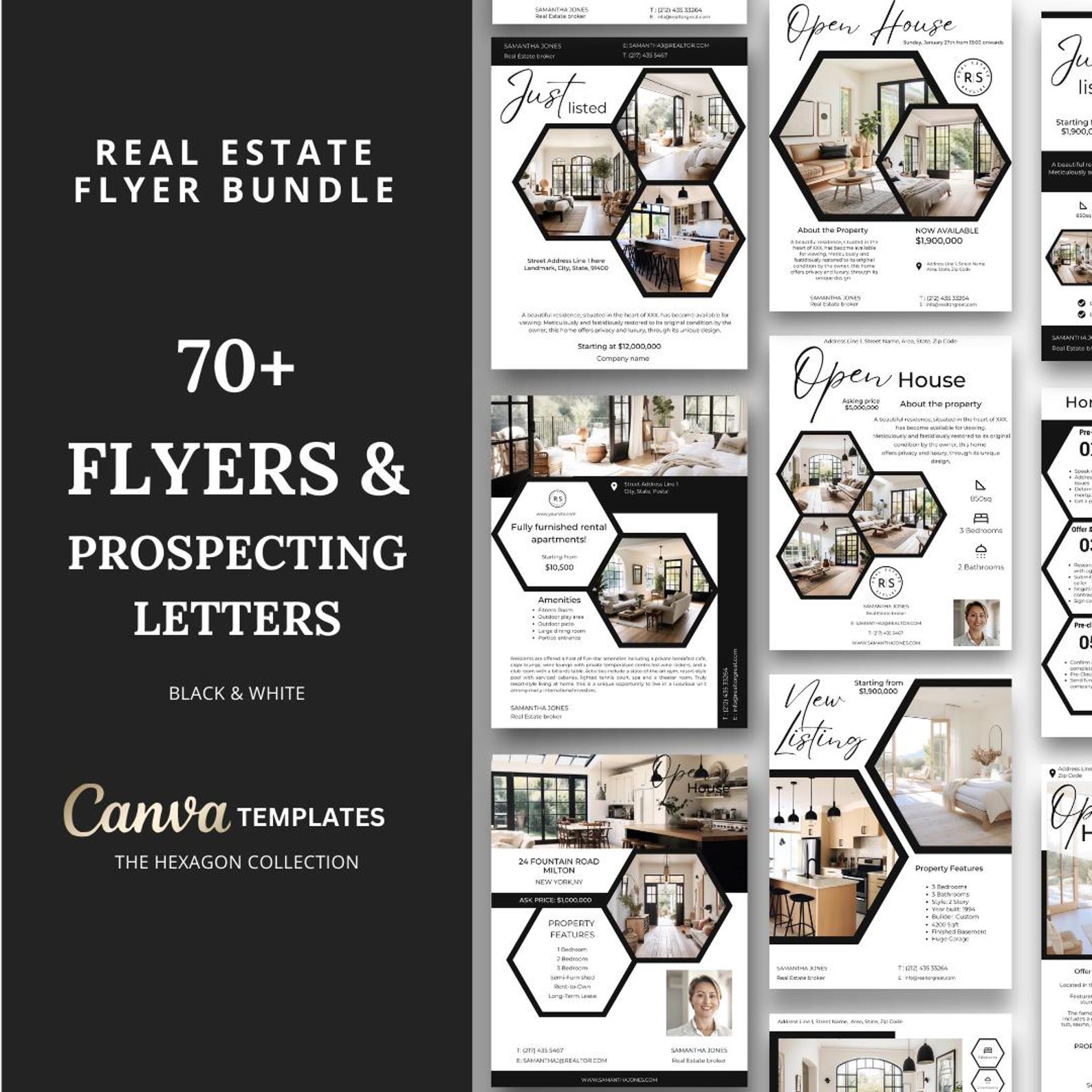 Real Estate Flyer Bundle: Hello Neighbor, Open House (canva Template ...