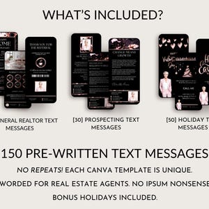 Real Estate Text Templates: 150+ Agent Text Cards (canva Editable) - Etsy