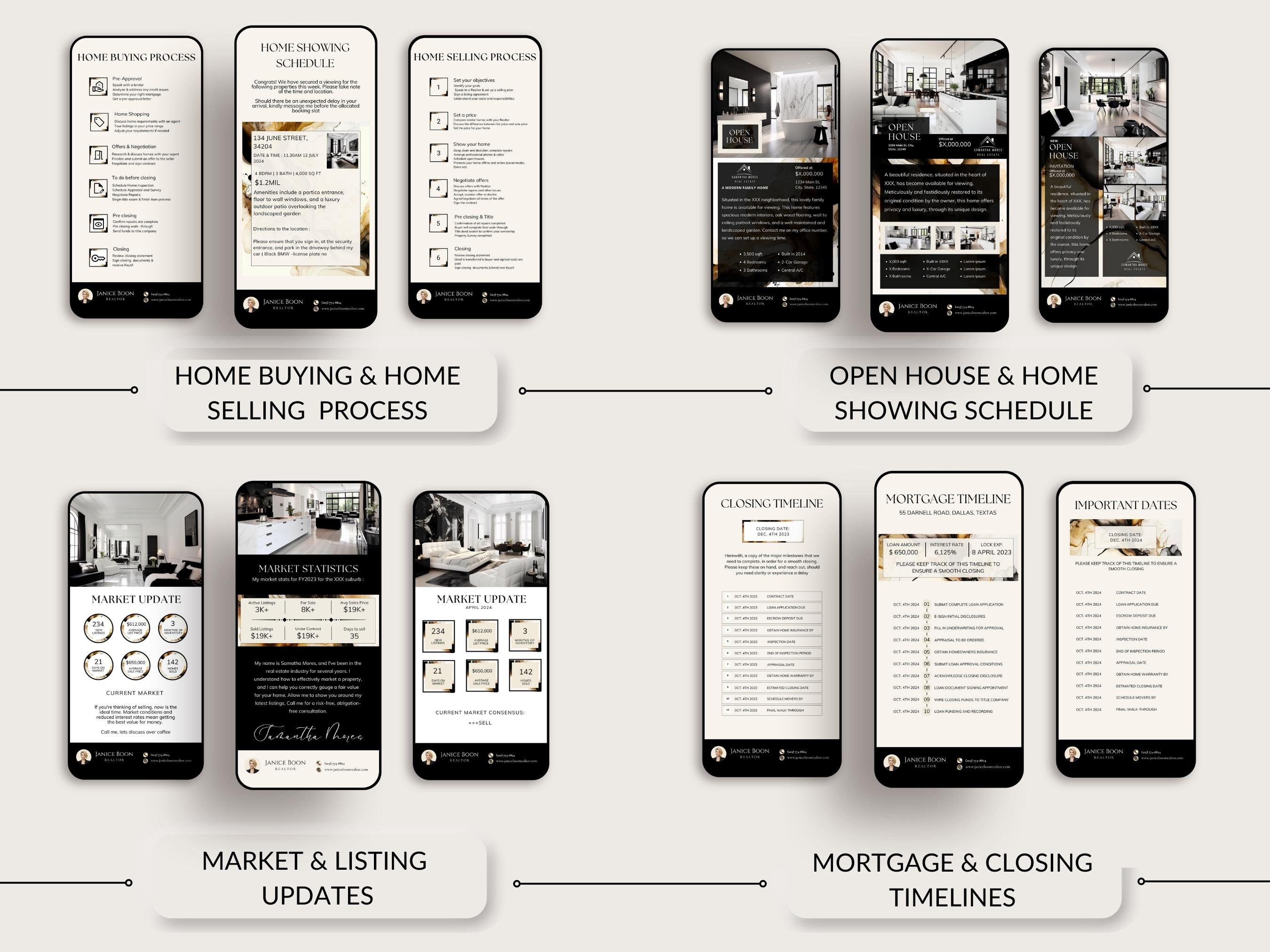 Real Estate Text Templates: Realtor Mobile Marketing Kit (canva) - Etsy