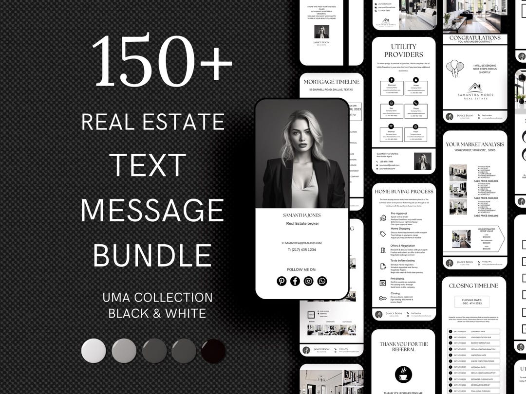 Real Estate Text Message Templates: 150+ Agent Marketing (canva) - Etsy