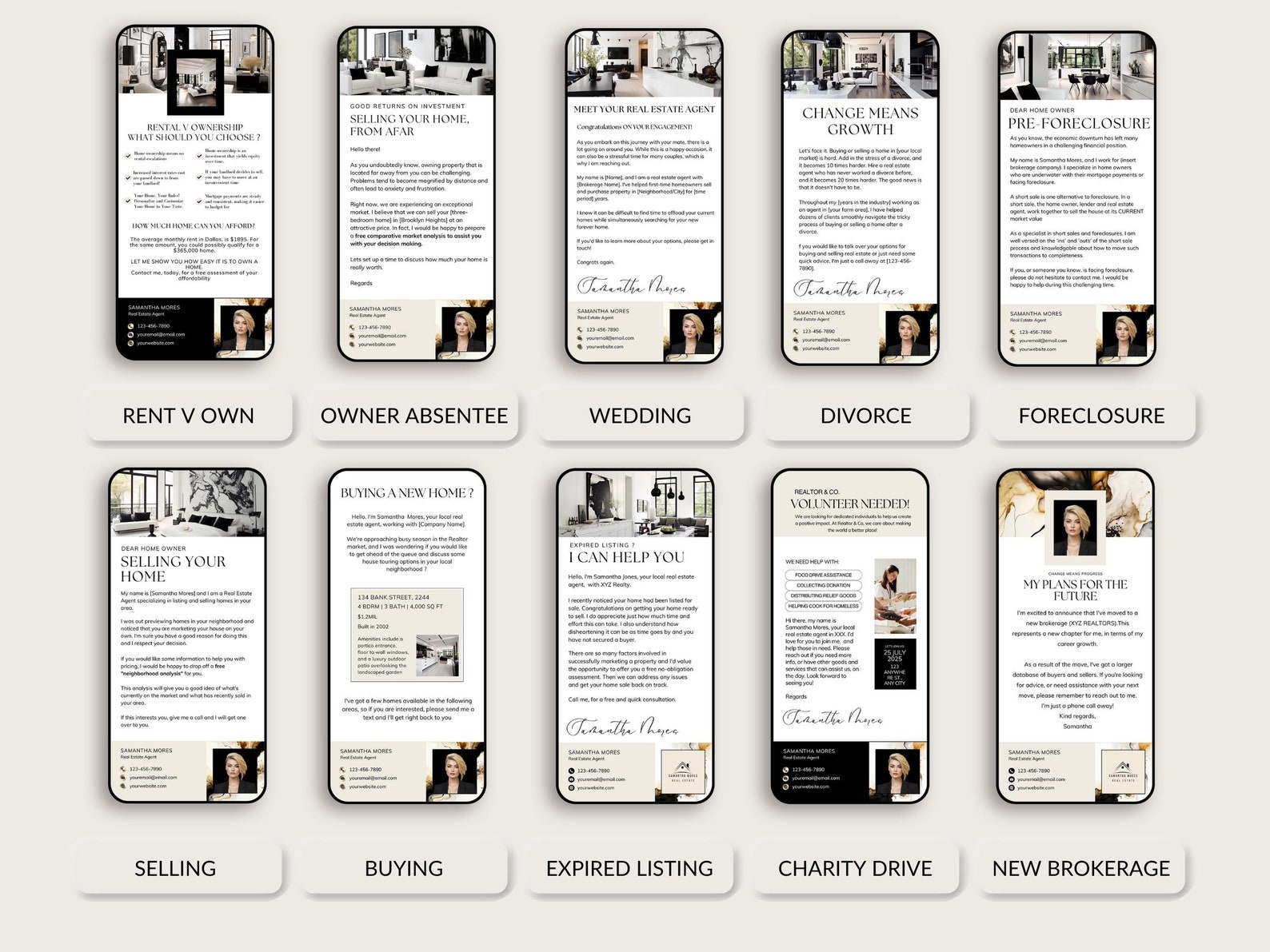 Real Estate Text Templates: Realtor Mobile Marketing Kit (canva) - Etsy