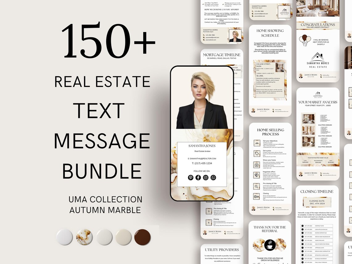 Real Estate Text Message Templates: Realtor Marketing Bundle (canva ...