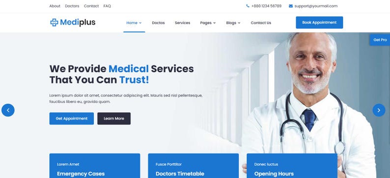 Doctor Plus Html Css Template |medical Website HTML Template | Website ...