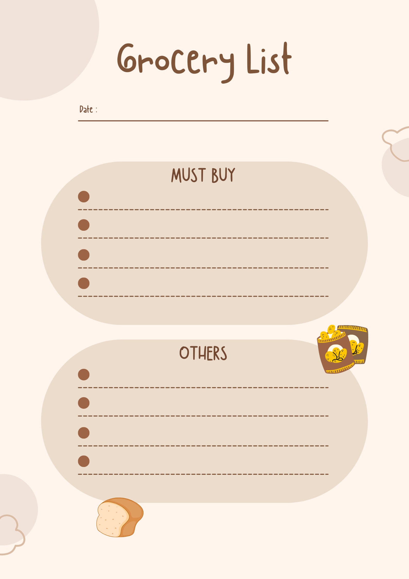 Meal Planner Printable | Daily Food Journal, Grocery List, Meal Prep ...