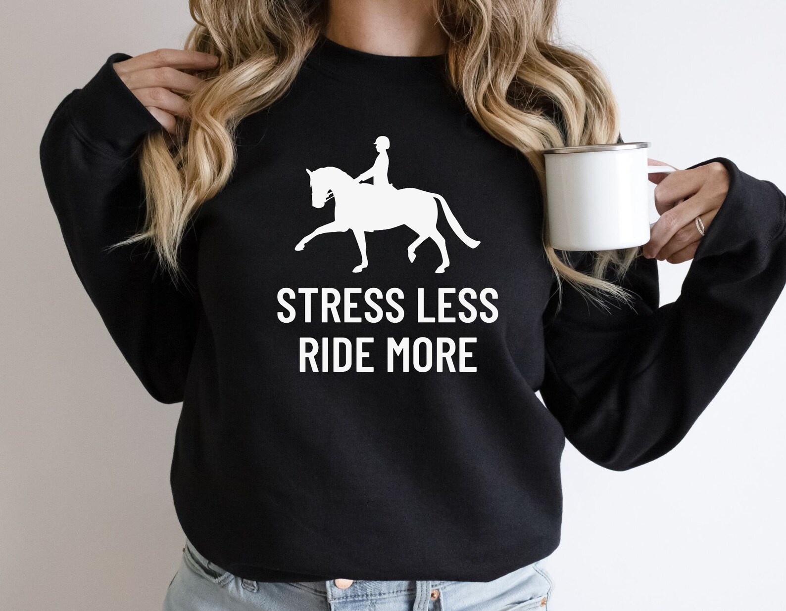 Womens Horse Sweatshirt, Girl Horse Sweatshirt, Horse Riding Sweatshirt ...