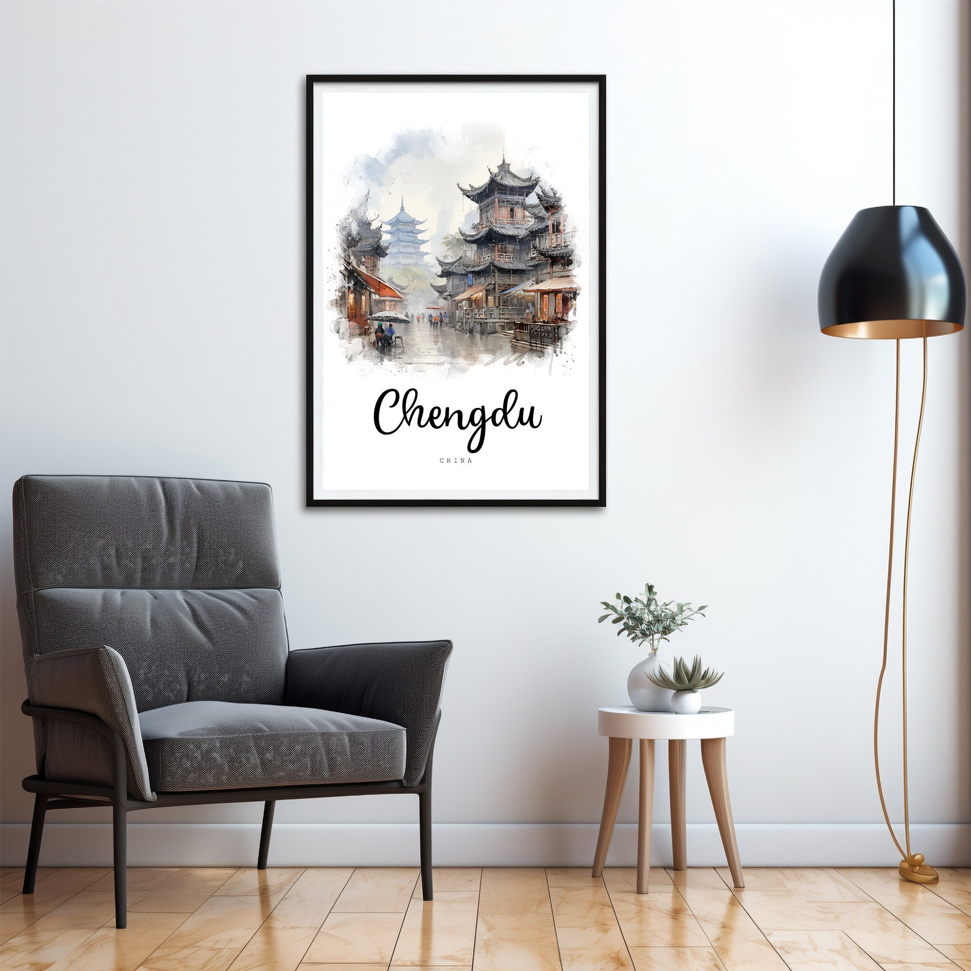 Chengdu China Travel Poster, Chengdu City Print, China Wall Art Prints ...