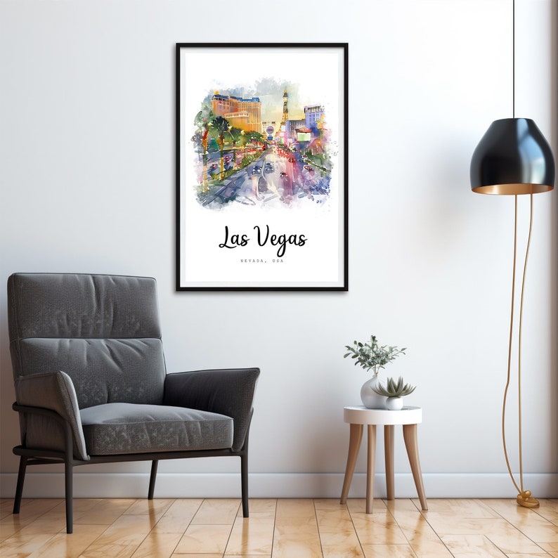 Las Vegas Nevada Travel Poster, Las Vegas City Print, Nevada Wall Art ...