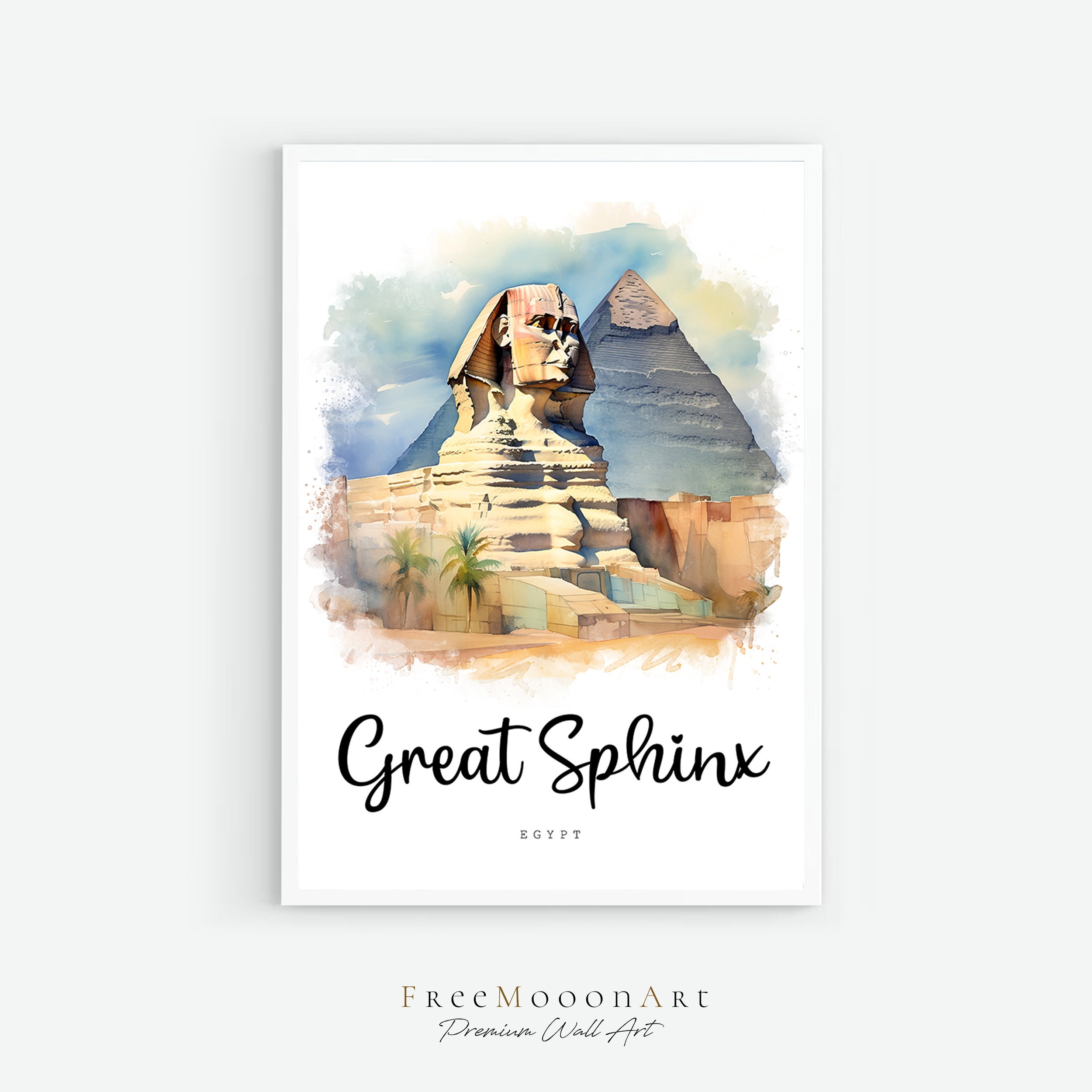 Great Sphinx of Giza Travel Poster Cairo City Print Egypt - Etsy