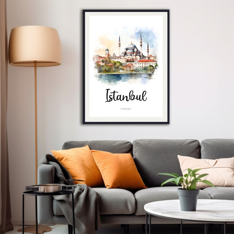 Istanbul Turkey Travel Poster, Istanbul City Print, Turkey Wall Art ...