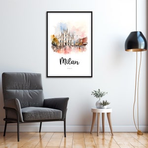 Milan Italy Travel Poster, Milan City Print, Italy Printable Wall Art ...