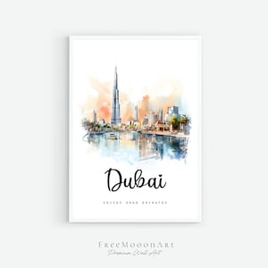Dubai United Arab Emirates Travel Poster, Dubai City Print, Wall Art ...