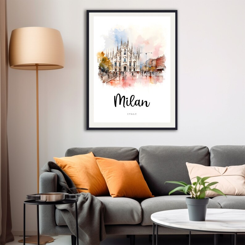Milan Italy Travel Poster, Milan City Print, Italy Printable Wall Art ...