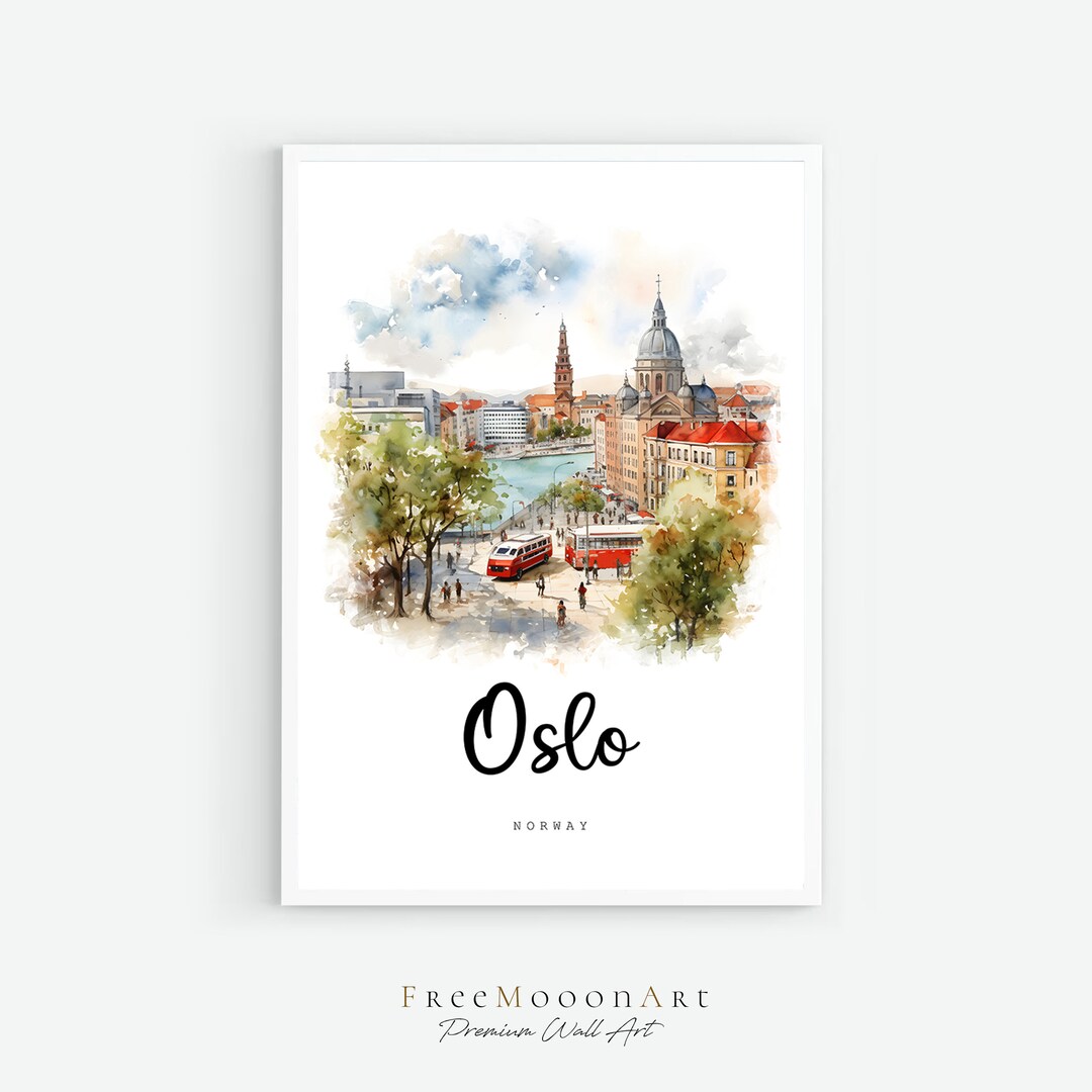 Oslo Norway Travel Poster, Oslo City Print, Norway Printable Wall Art ...