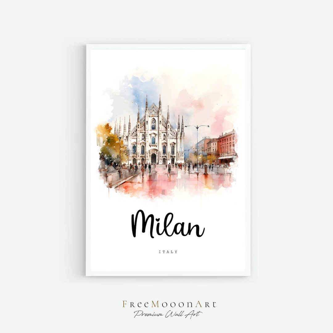 Milan Italy Travel Poster, Milan City Print, Italy Printable Wall Art ...
