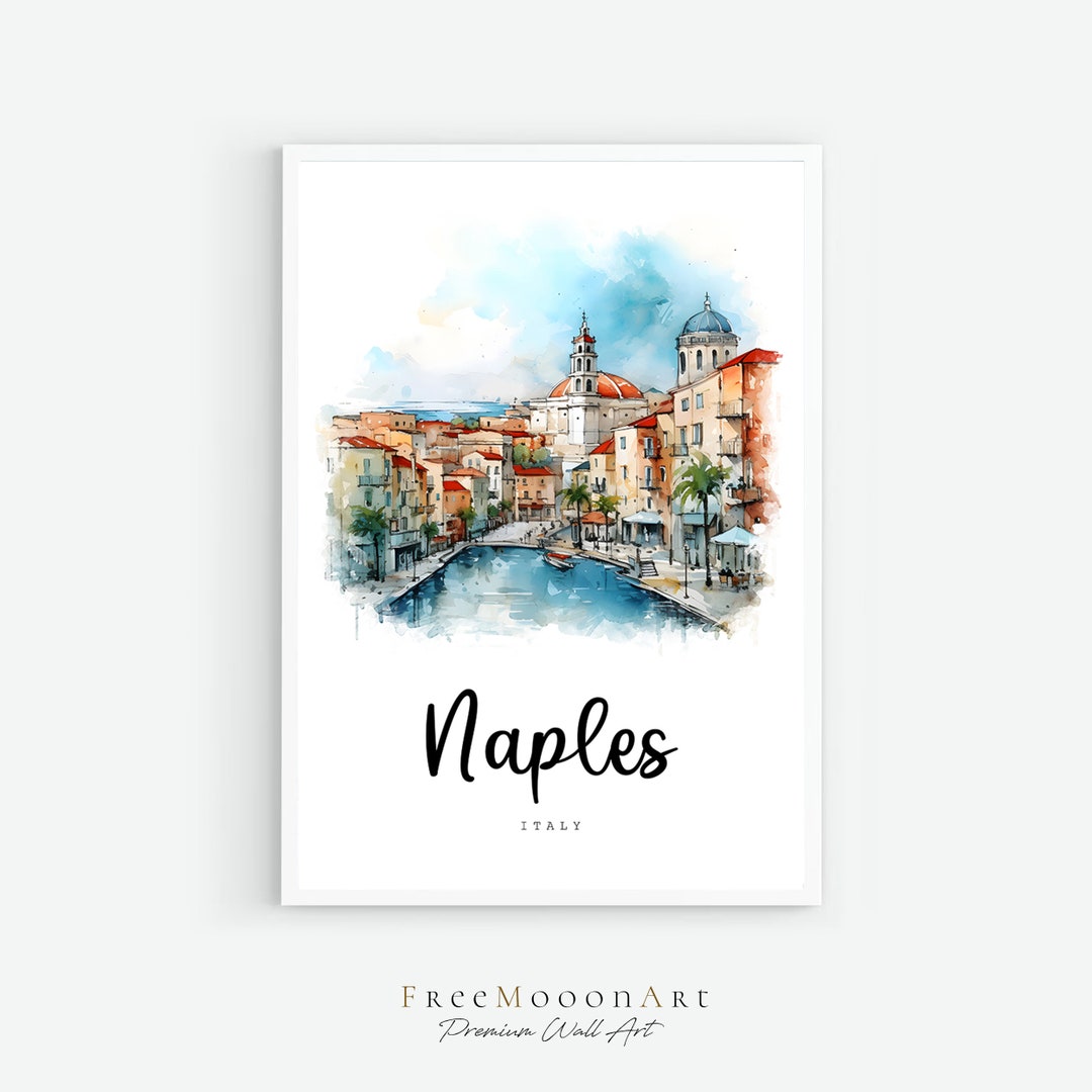 Naples Italy Travel Poster, Naples City Print, Italy Printable Wall Art ...