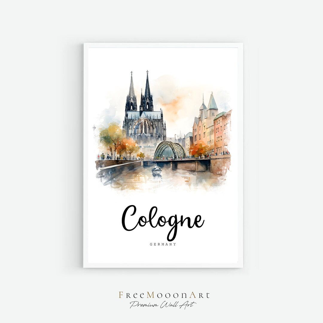 Cologne Germany Travel Poster, Cologne City Print, Germany Wall Art ...