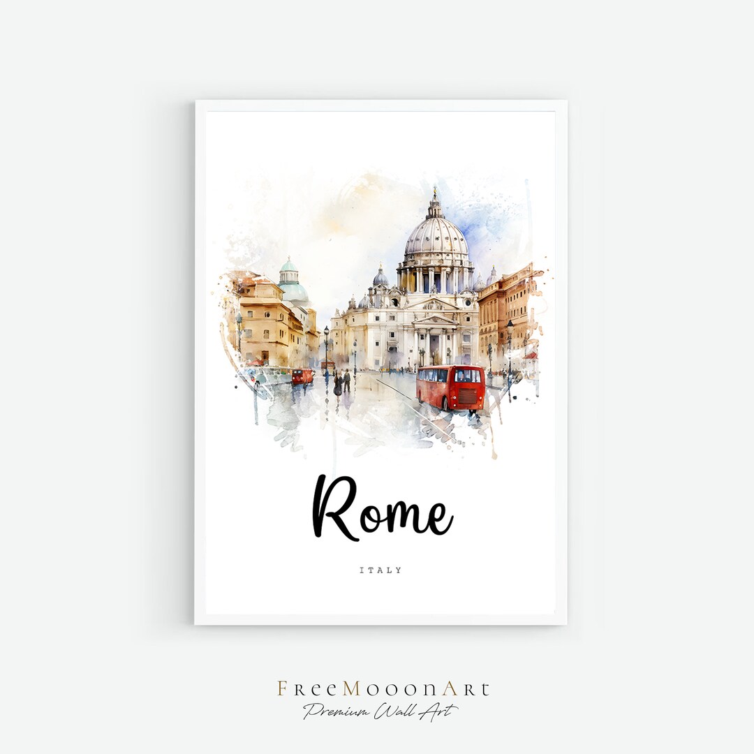Rome Italy Travel Poster, Rome City Print, Italy Printable Wall Art ...