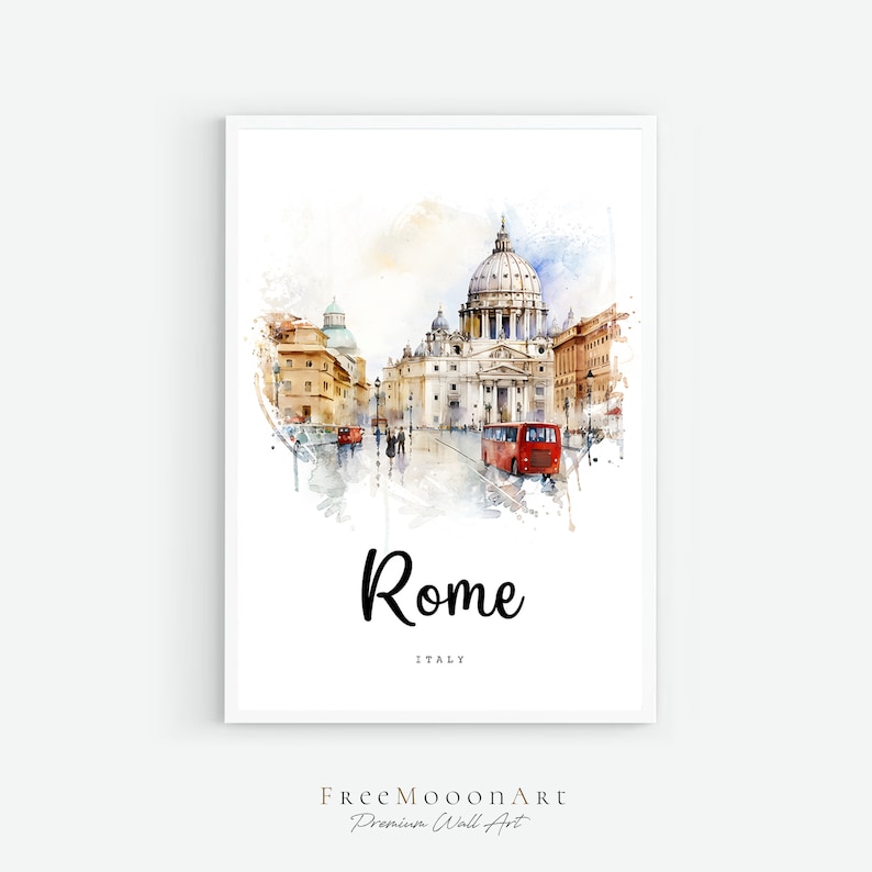 Rome Italy Travel Poster, Rome City Print, Italy Printable Wall Art ...