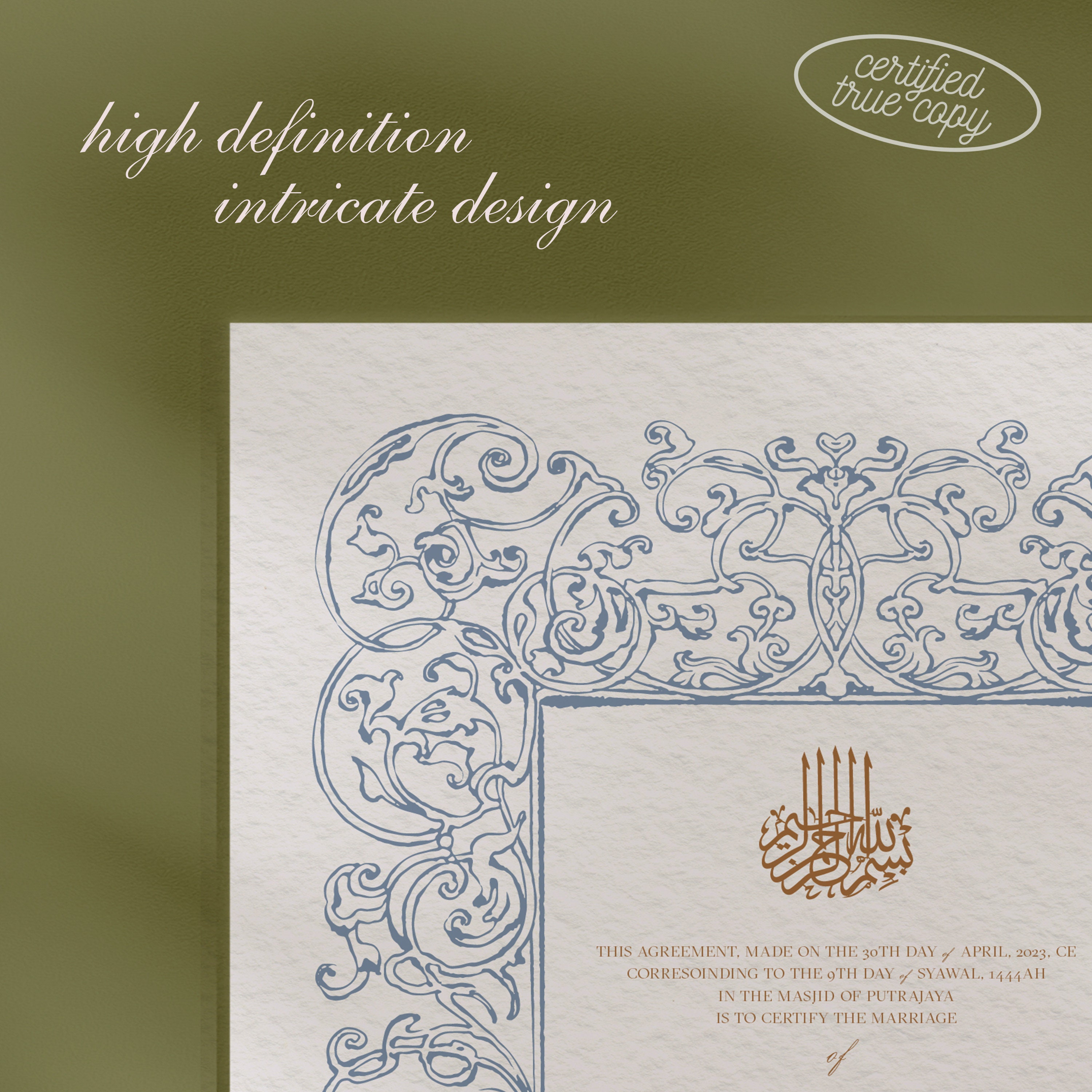 Editable Nikah Nama Wedding Certificate Marriage Contract - Royal ...