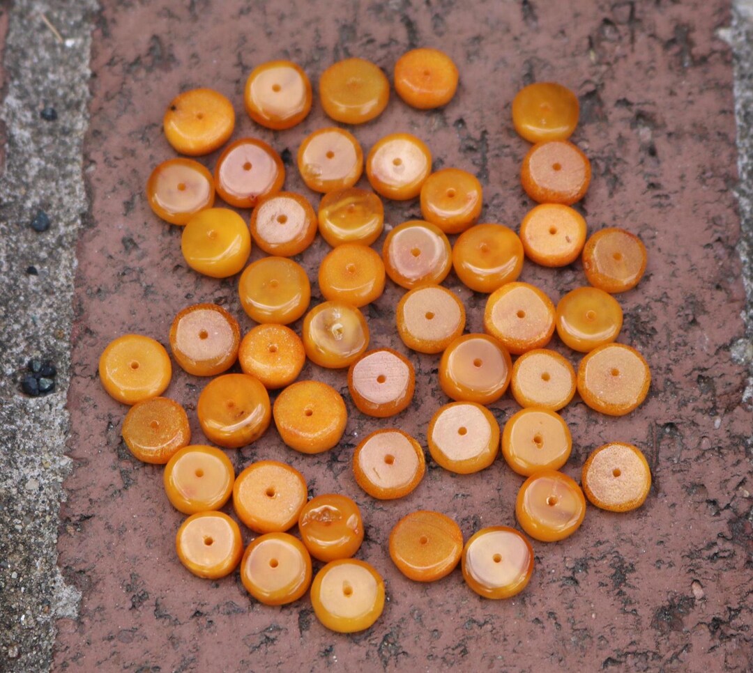 Baltic Amber Loose Bead Disc Flat Yolk Caramel Butterscotch Natural - Etsy